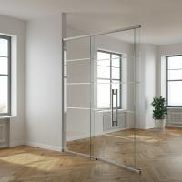 China Glass Fixed Partition Wall with 90mm Thickness Aluminum Frame for Offices for sale