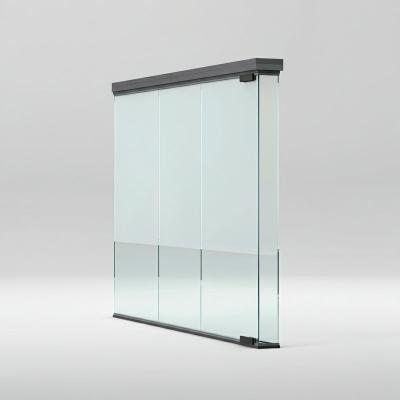China 90mm Thickness Aluminum Frame with Fixed Double Layer Office Glass Partition Wall for sale
