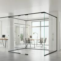 China Tempered Panoramic Office Glass Partition Wall For Foldable Divider for sale