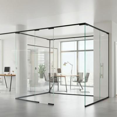 China Tempered Panoramic Office Glass Partition Wall For Foldable Divider for sale