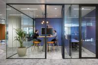 China Customized Office Glass Partition Wall 108mm Soundproof Aluminum Frame Tempered Glass Divider for sale