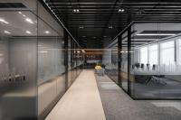 China Double Glazed Modular Office Glass Partition Walls 108mm 90mm Aluminum Frame for sale