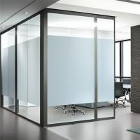 China Aluminum Single Glazed Glass Partition Wall 108mm Sound Insulation Custom Design Modern Office for sale