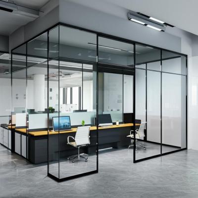 China Single Glazed Aluminium Frame Glass Partition Wall 108mm 30-42dB Sound Insulation for Office for sale