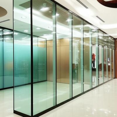 China Demountable Glass Partition Wall 108mm 30-42dB Sound Insulation for Shopping Mall Custom Design for sale