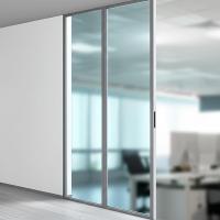 China Demountable Glass Partition Wall 108mm 90mm Aluminum Frame Sound Insulation 30-42dB Custom Office Design for sale