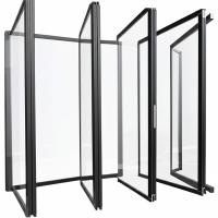 China Tempered Glass Folding Partition Wall 108mm 90mm Thickness 30-42dB Sound Insulation Up to 3000mm Height for sale