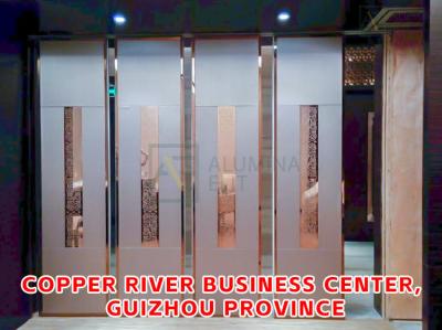 China Customizable Aluminum Frame Foldable Partition Walls with 56 dB Sound Reduction and 18m Height Capacity for sale