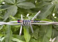 China 2.2mm Hot Dipped Galvanized Barbed Wire 250m Roll with 7.5-15cm Barb Spacing for Security Fencing for sale
