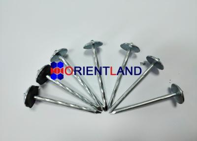 China 2-Inch Roofing Nails with Washer - Electric Galvanized Blue-White Finish, 1-4