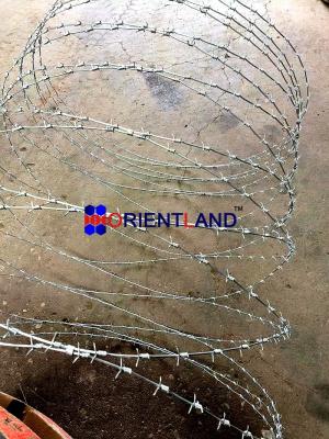 China 1000mm High Tensile Concertina Barbed Wire 15m 68 Coils with 1235 N/m² Strength for sale