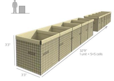 China Rapid Deployed Welded Mesh 3mm Hesco Containers for Military Flood Control for sale