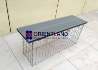 China Rectangular Garden Stone Box Teak WPC 3.5mm Gabion Bench Seat Welded Mesh for sale