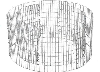 China 90cm Diameter 40cm High Round Welded Gabion Basket with 2.5mm Galfan Wire for Garden Stone Beds for sale