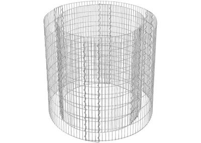 China 90cm Diameter x 80cm Height Round Gabion Basket Planter with 2.5mm Galvanized Steel Wire for Garden Decoration for sale