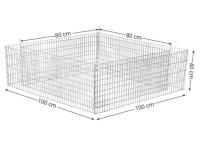 China Zinc Aluminum Alloy Square Gabion Basket Planter 100x100x40cm with 256L Capacity and 2.5mm Wire Diameter for sale