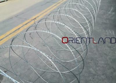 China BTO-22 Military Concertina Razor Barbed Wire 450-980mm Coil Diameter 8-16m Length for sale