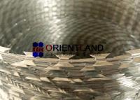 China Steel Concertina Barbed Wire BTO 22 Razor Sharp Wire 450mm Coil Diameter for Security Fencing for sale