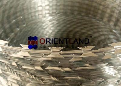 China Steel Concertina Barbed Wire BTO 22 Razor Sharp Wire 450mm Coil Diameter for Security Fencing for sale