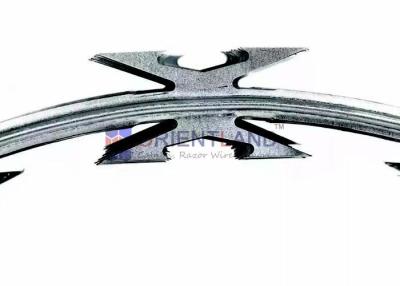 China CBT 60 Razor Ribbon Wire Spiral Barbed Wire Fence 450mm Coil Diameter 33 Loops for sale