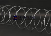 China BTO-22 Security Razor Wire Barbed Tape Concertina Hot Dipped - 450mm to 980mm Diameter, 8-16m Length for sale