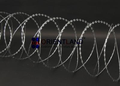 China BTO-22 Security Razor Wire Barbed Tape Concertina Hot Dipped - 450mm to 980mm Diameter, 8-16m Length for sale