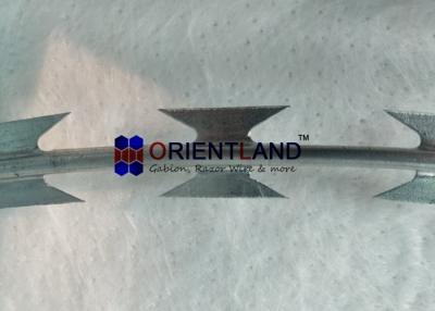 China BTO-10 Hot Dipped Galvanized Razor Wire 450-980mm Coil Diameter with 0.4-0.5mm Blade Thickness for sale