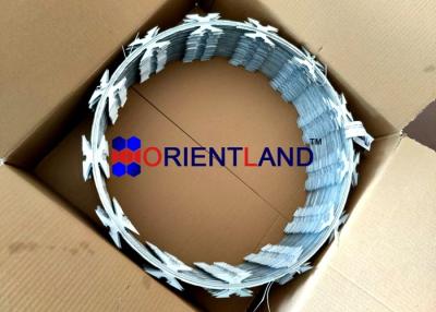 China CBT-60 Concertina Razor Wire 60mm Blade 100mm Spacing High Security Perimeter Deterrent for sale