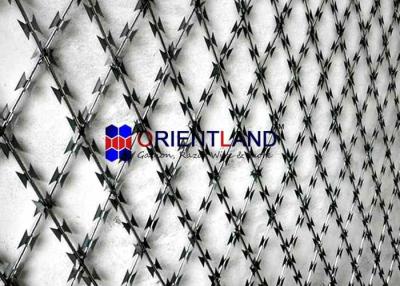 China Stainless Steel Razor Wire Concertina Coil Anti Climb Barrier Fence 2.4mm Wire 0.5mm Blade for sale