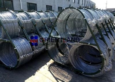 China Hot Dipped Triple Strand Concertina Wire Fence 75m Military Razor Wire for sale