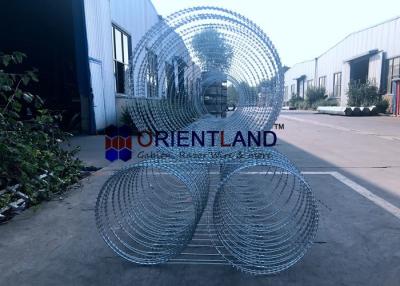 China Triple Coil Concertina Razor Wire Fencing 960mm Coil Diameter 50m Extended Length Removable Reusable for sale