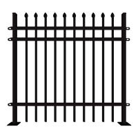 China Black Metal Steel Picket Fence 1800x1500mm Galvanized Powder Coated with 10+ Year Rust Warranty for sale
