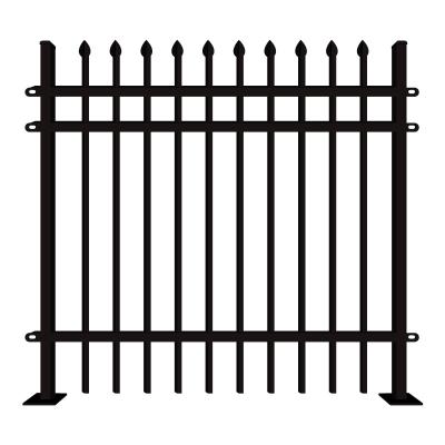 China Black Metal Steel Picket Fence 1800x1500mm Galvanized Powder Coated with 10+ Year Rust Warranty for sale