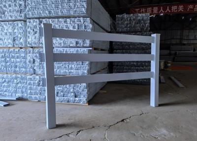 China White PVC 3 Rail Horse Fence 1.37m x 2.4m Panel with 127mm Posts for sale