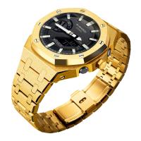 China Frosted Gold Stainless Steel Case with Steel Bracelet Mod Kit for Casio GA-2100 for sale
