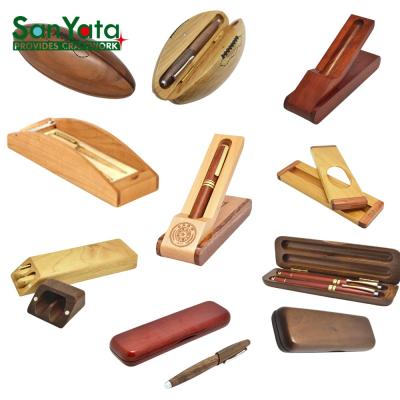 China OEM/ODM Wholesale Custom Wooden Pen Box with Engraving Solid Wood Desk Organizer for Office Gift, Luxury Executive Set for sale
