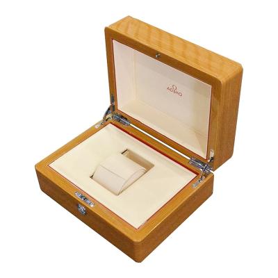China Custom-made Wooden Desktop Watch Storage Gift Box with Hinged Lid and Lock for Men for sale