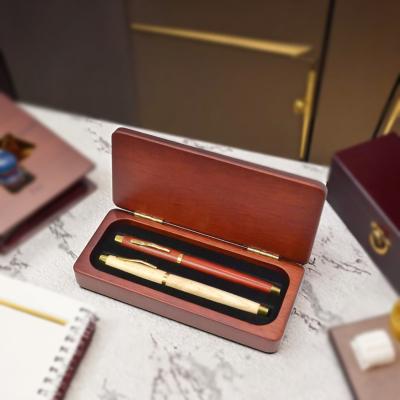 China Customizable Wholesale Hand Painted Elegant Maple&rosewood Wooden Fountain Pen Gift Box for sale