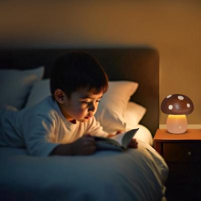 China Our Natural Wood Mushroom Light Offers Gentle Illumination Ideal for Bedtime Stories for sale