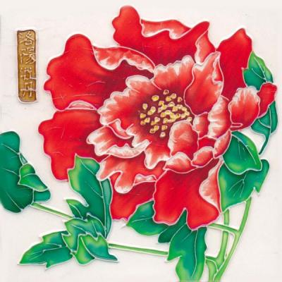 China Wholesale Flower Pattern Hand Painted Ceramic Tabletop Art Piece Tiles. for sale