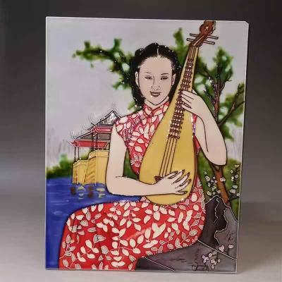 China Hand-Painted and Hand-Crafted Ceramic Art Tile Picture Pottery & Enamel Wall Hanging for Home Decoration for sale
