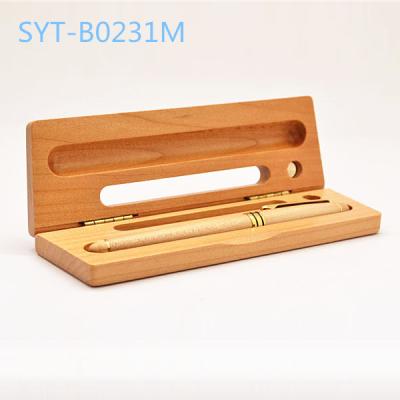 China 2025 Hot Selling Customizable Walnut Wood Pen Box Rectangle Pen Box Set for Gift Promotional Office Products for sale