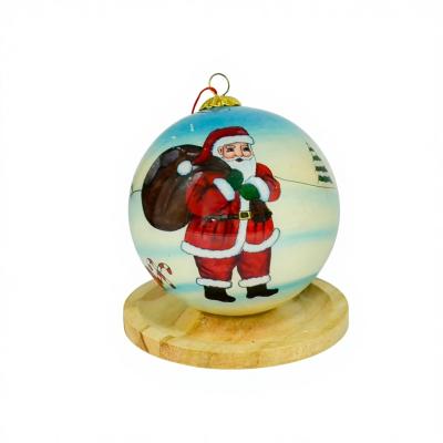 China Wholesale Inner Painting Round Glass Ball Christmas Ornaments Luxury Ball Custom LOGO Ornaments Unique Gift for Tree Decoration for sale