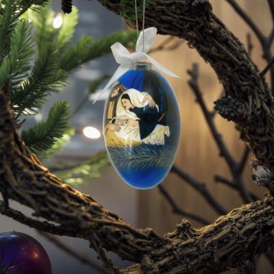 China Custom Hand-Painted Easter Glass Egg Ornaments - Blown Glass, Holiday Decor, Personalized Gift, Bulk Wholesale Available for sale