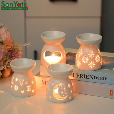 China OEM/ODM Custom Wax Melt Warmer Melter Oil Burner Ceramic Candle Holder Incense Aroma Diffuser Home Decor Wholesale Factory Price for sale