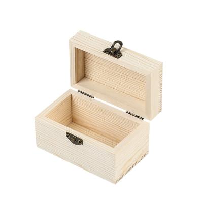 China Ready-made Minimalist Flip-top  Pinewood Jewellery Storage Packaging Gift Box for sale