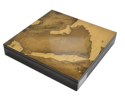 China Fine Quality  Dark Wood  Book Box  with Laser Engraved Logo and Embossed Features for Decor for sale