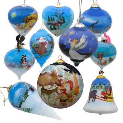 China Factory Price Customizable Hand Painted Glass Ball  for Holiday Parties Christmas Tree Ornaments ODM/OEM Factory Direct for sale