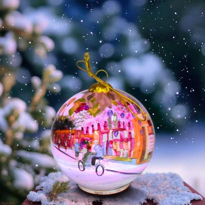 China Automatically Colour-changing Glass Christmas Baubles with Customisable Designs for Festive celebrations for sale