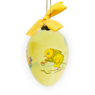 China Personalised Custom-made Egg-shaped Glass Decorative Baubles for Easter for sale